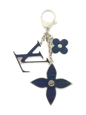 LOUIS VUITTON Monogram Flower Bag Charm - Silver