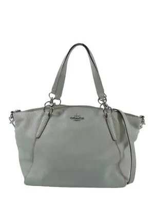 COACH VINTAGE Logo Plaque Shoulder Bag - Grey