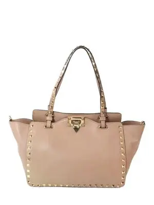 Valentino Garavani Rockstud Leather Tote Bag - Neutrals