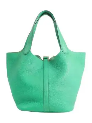 Hermès Taurillon Clemence Mm Picotin Tote Bag - Green