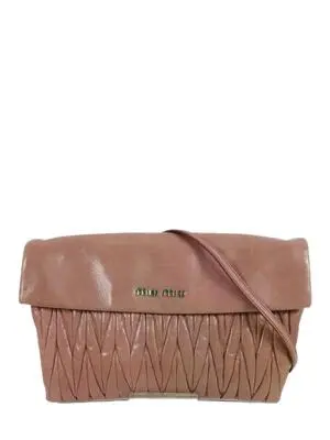 Miu Miu Matelassé Leather Shoulder Bag - Pink