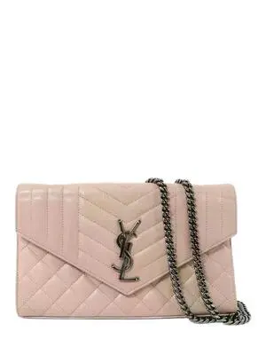 Saint Laurent Envelope Chain Shoulder Bag - Pink