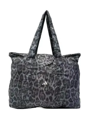 Adidas By Stella McCartney Leopard Print Logo Tote Bag - Grey