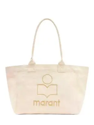 Isabel Marant Étoile Logo Embroidered Canvas Tote Bag - Neutrals