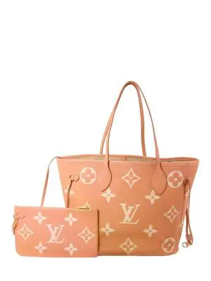 LOUIS VUITTON Neverfull Mm Monogram Empreinte Tote Bag - Orange