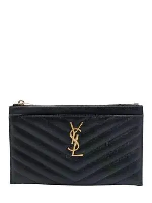 Saint Laurent Monogram Bill Pouch Clutch Bag - Black