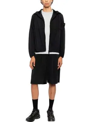 Stone Island Compass Patch Hooded Jacket - Black