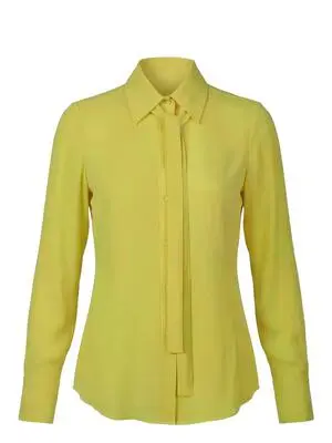 Valentino Garavani Lavallière-neck Long-sleeve Shirt - Yellow