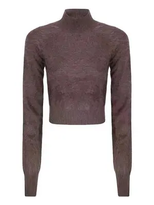 Sportmax Cashmere High Neck Sweater - Brown