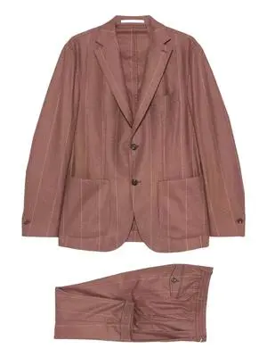 Eleventy Pinstripe-pattern Suit - Brown