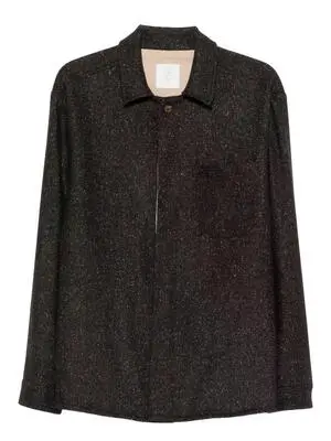Eleventy Herringbone-weave Shirt Jacket - Brown
