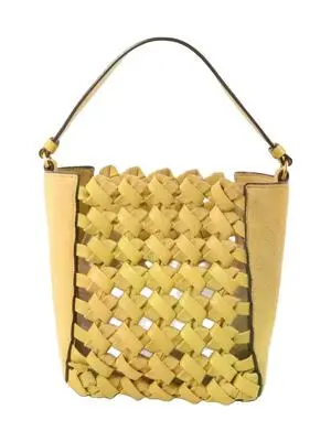 Tory Burch Double T Woven Shoulder Bag - Yellow