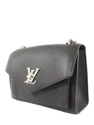 LOUIS VUITTON Louis Vuitton Mylockme Leather Shoulder Bag Black