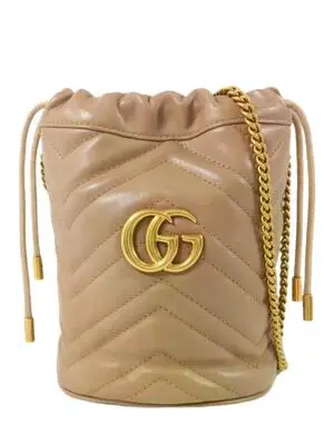 Gucci Gg Marmont Mini Bucket Bag - Neutrals