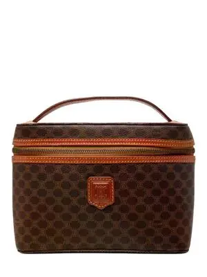 Celine Macadam Coated Canvas Vanity Bag - Brown