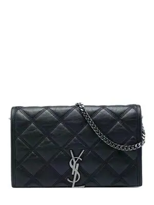 Saint Laurent Quilted Lambskin Becky Wallet On Chain Crossbody Bag - Black