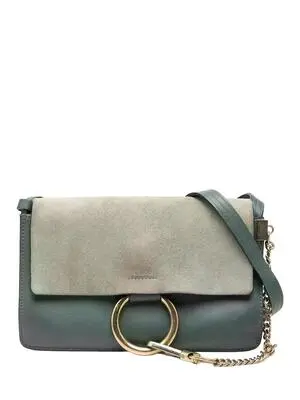 Chloé Small Suede And Calfskin Faye Crossbody Bag - Grey