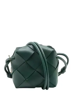 Bottega Veneta Mini Lambskin Intreccio Loop Camera Bag - Green