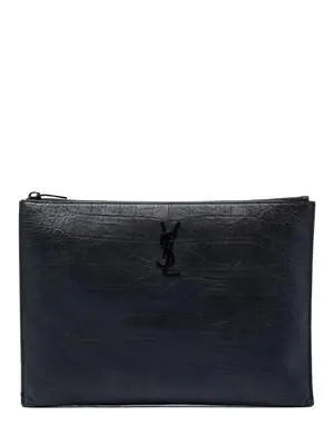 Saint Laurent Monogram Document Holder Clutch Bag - Black
