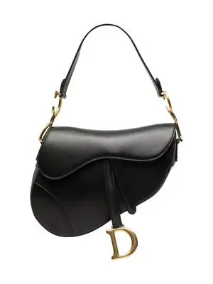 Dior Christian Dior Smooth Calfskin Saddle Bag Shoulder Bag Black