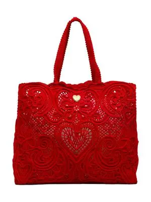 DOLCE & GABBANA Dolce & Gabbana Large Lace Shopper Tote Bag