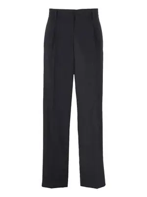 BOSS Pleated Straight-leg Trousers - Blue