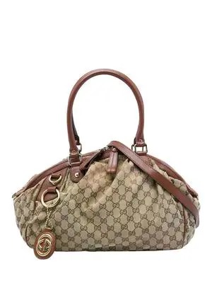 Gucci Gg Canvas Sukey Satchel - Neutrals