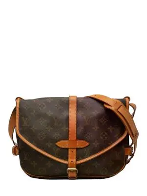 LOUIS VUITTON 1994 Monogram Saumur 25 Crossbody Bag - Brown
