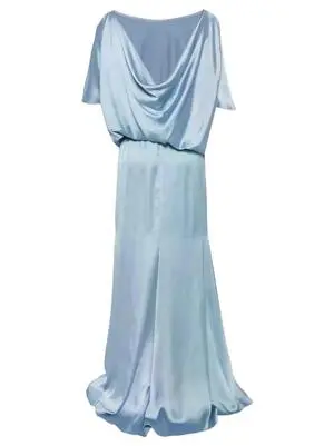 ALESSANDRO LEGORA Alesssandro Legora Satin Maxi Dress With Cowl Back - Blue