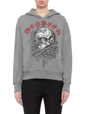 Alexander McQueen Skull And Snake Graphic Hoodie - Grey