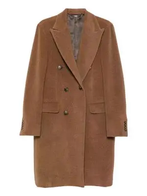 Canali Double-breasted Peak-lapel Coat - Brown