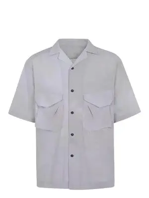 ZIGGY CHEN Short-sleeve Flap-pocket Shirt - Grey