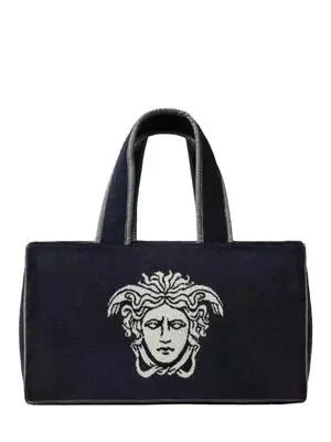 Versace Terry Cloth Jacquard Medusa Gym Bag - Blue