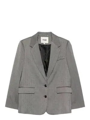 Maje Striped Crystal-embellished Blazer - Grey