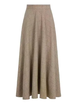 Oscar De La Renta Plaid A-line Midi Skirt - Neutrals