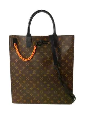 LOUIS VUITTON Sac Plat Monogram Tote Bag - Brown
