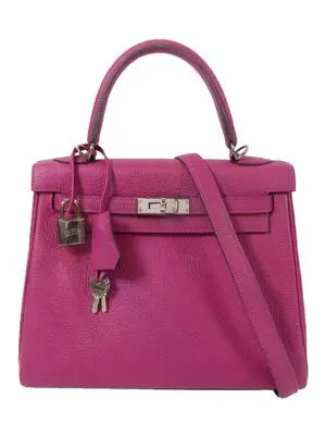 Hermès 25 Kelly Two-way Handbag In Togo Leather - Pink