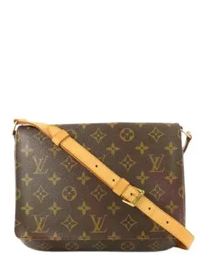 LOUIS VUITTON Monogram Musette Tango Shoulder Bag - Brown