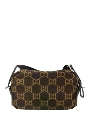 Gucci Gg Monogram Shoulder Bag - Brown