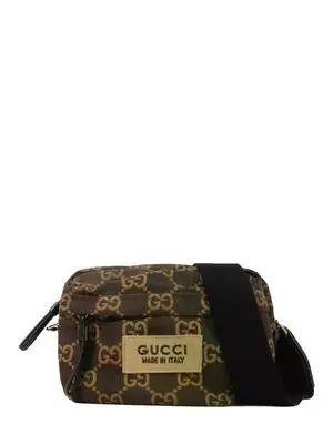 Gucci Gg Monogram Shoulder Bag - Brown