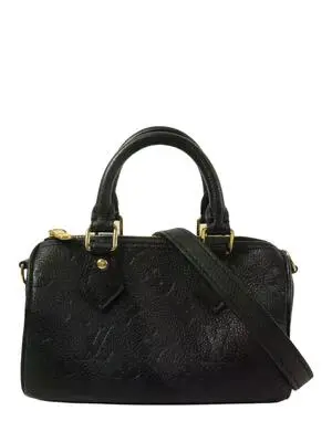 LOUIS VUITTON Nano Speedy Monogram Empreinte Shoulder Bag - Black