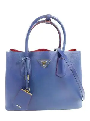 Prada Saffiano Leather Tote Bag - Blue