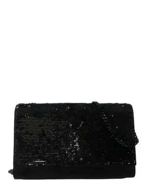 Saint Laurent Sequin Embellished Shoulder Bag - Black