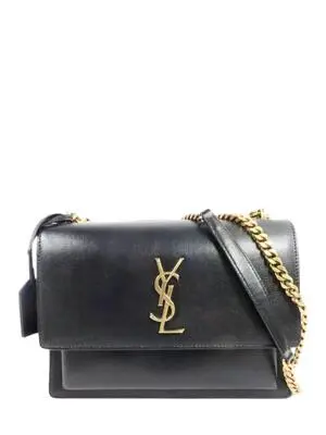 Saint Laurent Medium Sunset Chain Shoulder Bag - Black