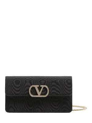 Valentino Garavani Wallet On A Chain - Black/crystal