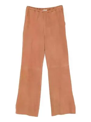 FORTE_FORTE Split-cuff Leather Trousers - Neutrals