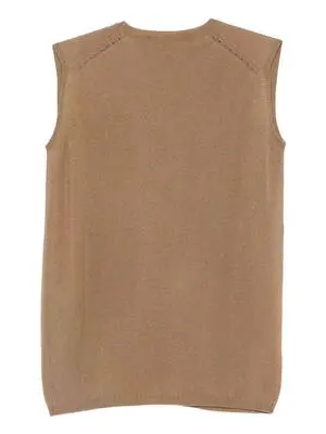 LANVIN 2004 Pointelle Knit Vest - Neutrals