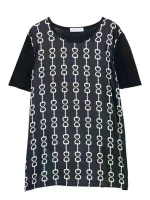 CELINE Celine Chain-Link Silk T-Shirt