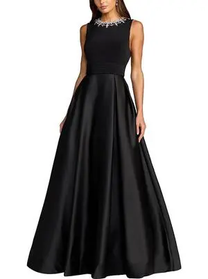 MAC DUGGAL Mac Duggal Embellished High Neck Sleeveless A-Line Gown