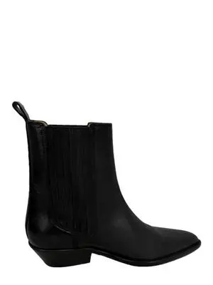 ISABEL MARANT VINTAGE Delena Leather Ankle Boots - Black